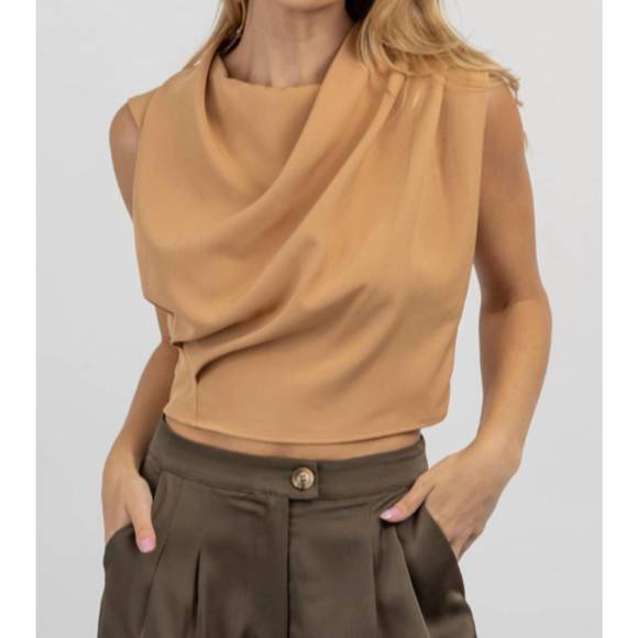 Strut & Bolt | Tops | New Strut Bolt Joah High Cowled Blouse In Tan ...